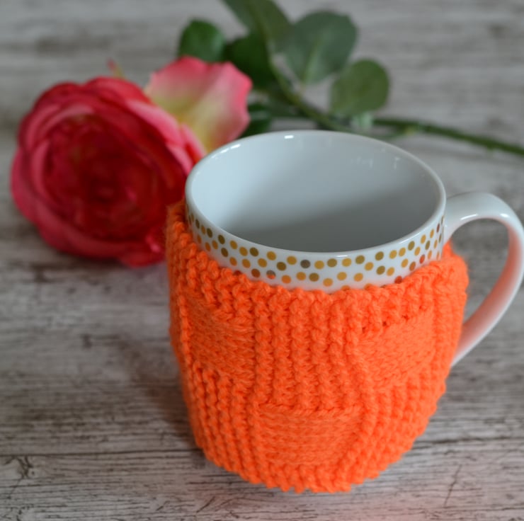 Basket Weave Knitted Mug Hug Cosy - Folksy