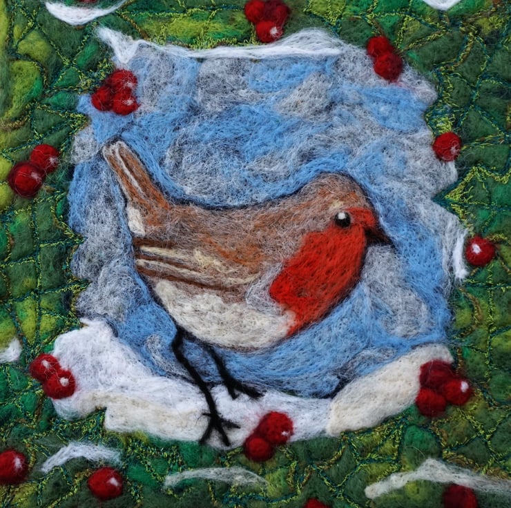 Robin Christmas Card - Folksy