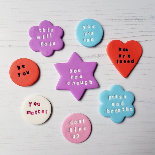 Affirmation tokens, be kind, positive, mental h... - Folksy