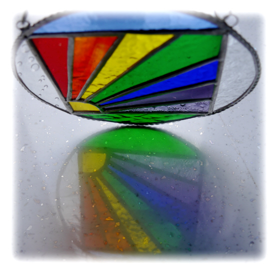 Rainbow Weather Suncatcher Stained Glass Handma... - Folksy