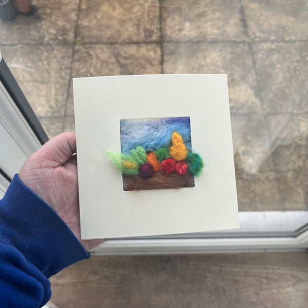 Gardener Card - Wool painting card blank for oc... - Folksy