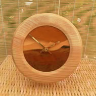 Clock, Hand Cut Wood Veneered Face and Lathe Tu... - Folksy