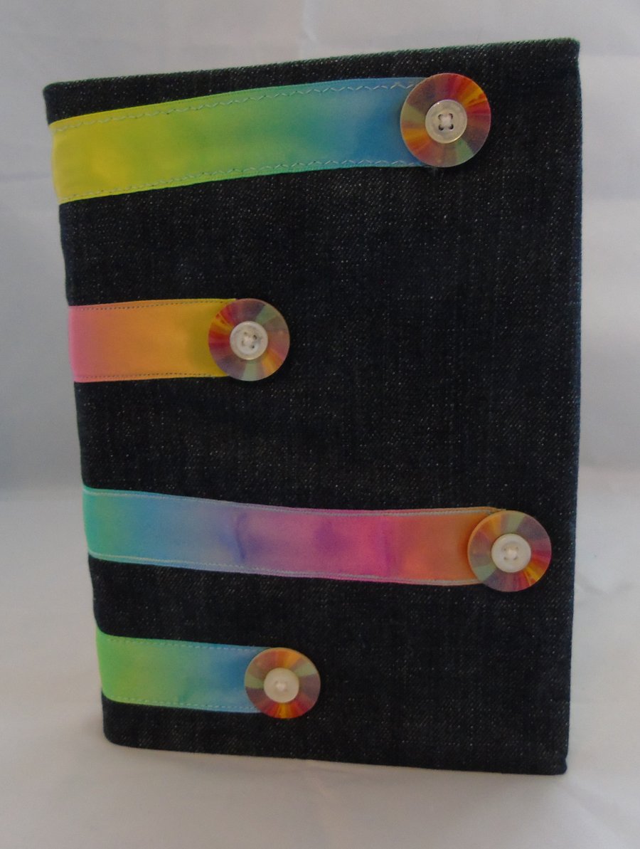 A5 Rainbow Ribbon Removable Notebook Cover - Folksy