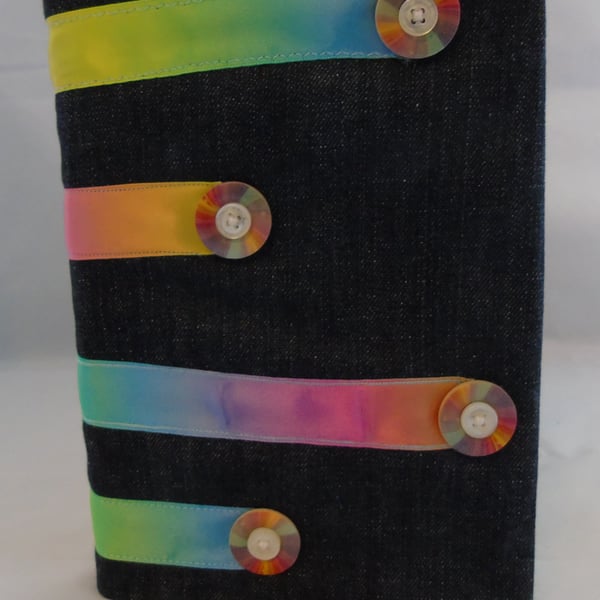 A5 Rainbow Ribbon Removable Notebook Cover - Folksy
