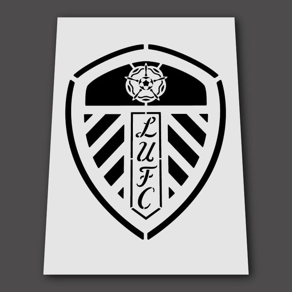 Leeds Football Stencil Crest Badge Reusable Tem... - Folksy