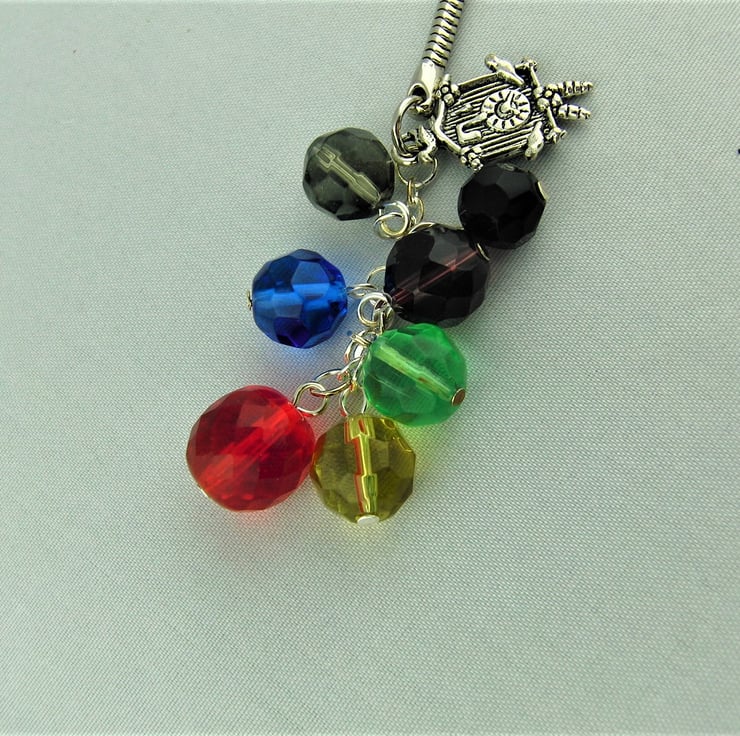Silver Cuckoo Clock Charm and Multi Coloured Cr... - Folksy
