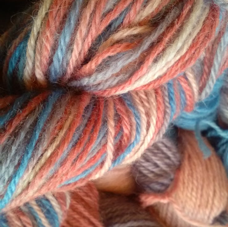 100g Hand-dyed 100% WENSLEYDALE WOOL DK sky blu... - Folksy