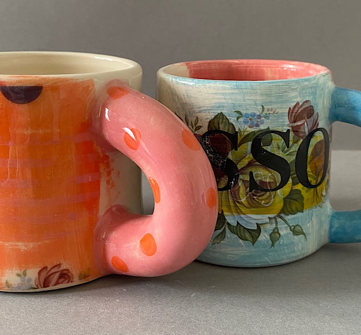 Espresso & Coffee ceramic mug set. - Folksy