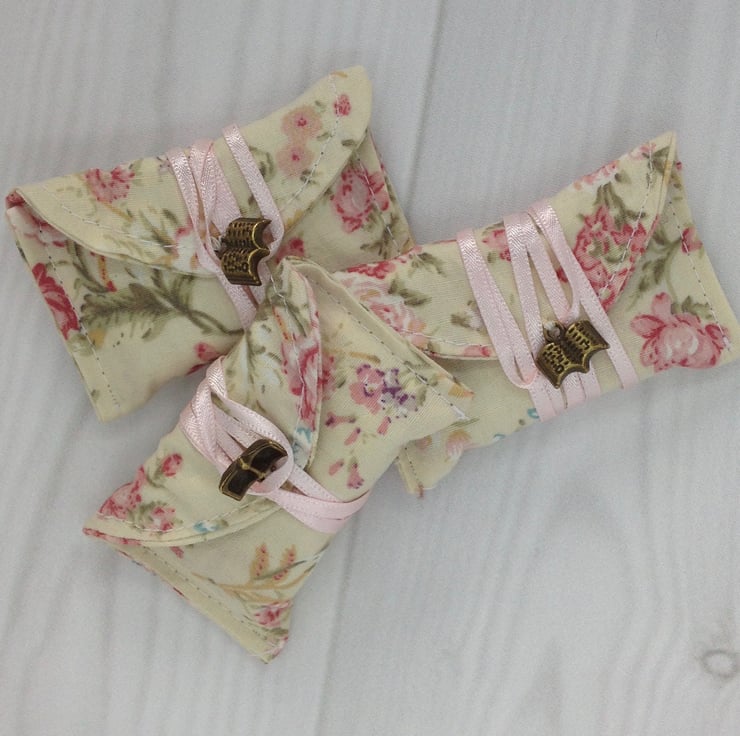 Mini Book and Fabric Envelope (Spring Lady) - Folksy