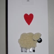 I Love Ewe Sheep Valentine Card - Folksy