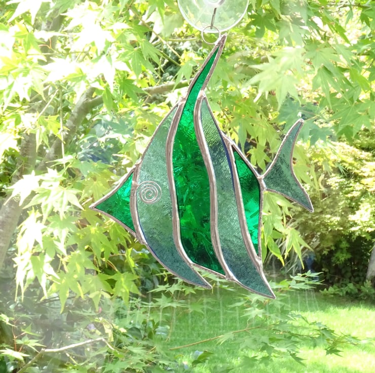 Stained Glass Angel Fish Suncatcher - Handmade ... - Folksy