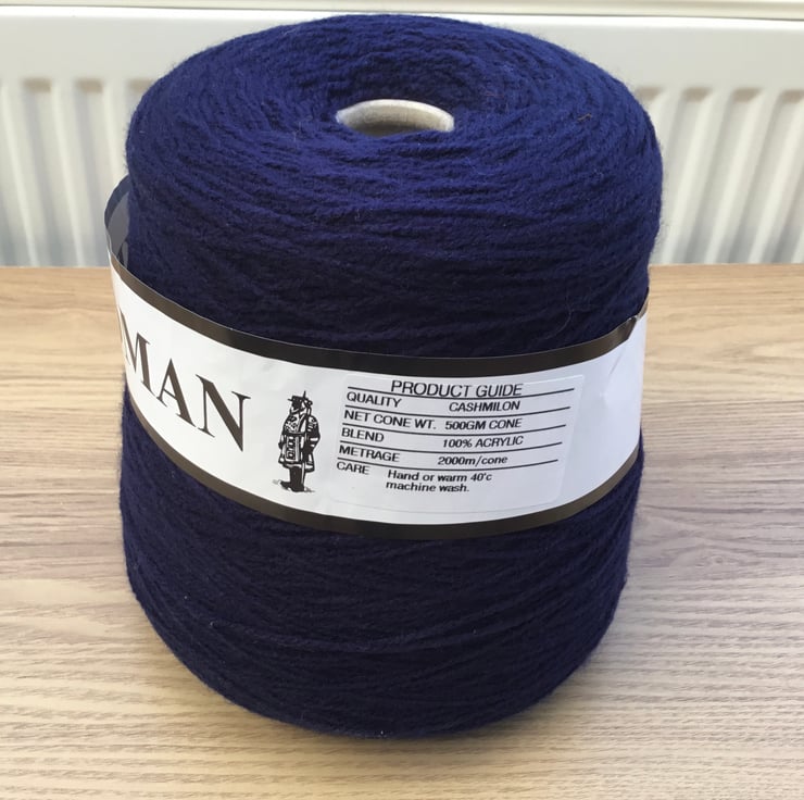 500g Cone of Cashmilon Navy Blue Yeoman 100% Ac... - Folksy