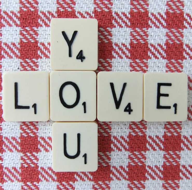 Scrabble Art - LOVE YOU - Folksy