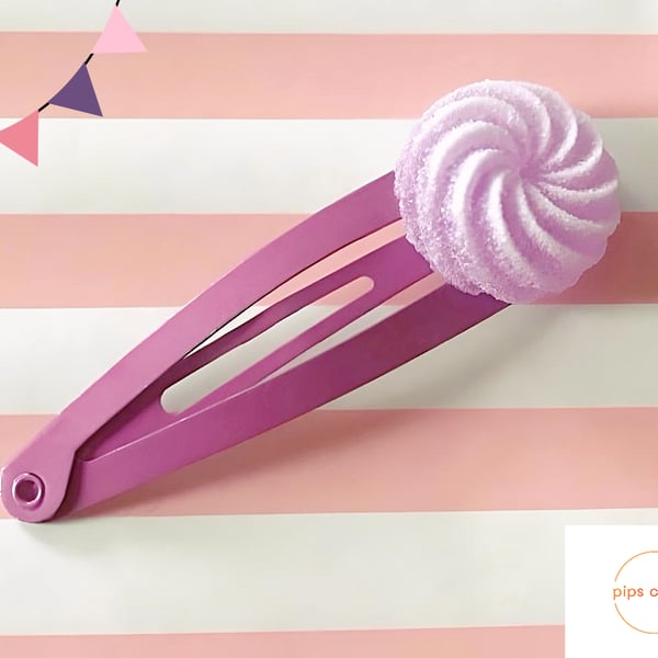 Cute Lilac Swirls Candy Hair Clip - Sweets Hand... - Folksy