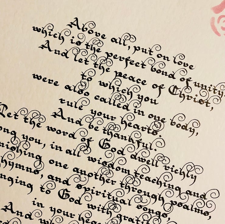 Above all, put on love Colossians 3:14-17 calli... - Folksy