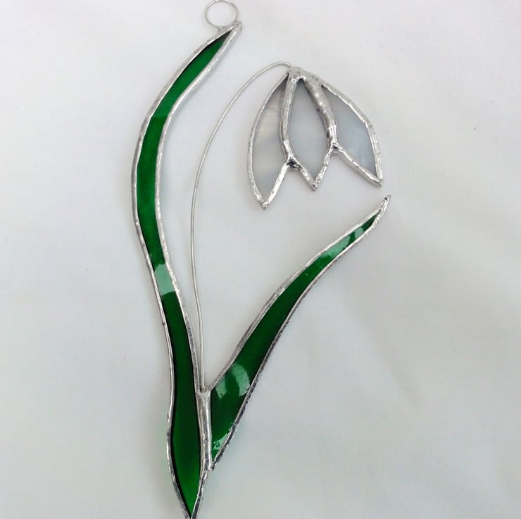 Stained Glass Snowdrop Suncatcher - Folksy
