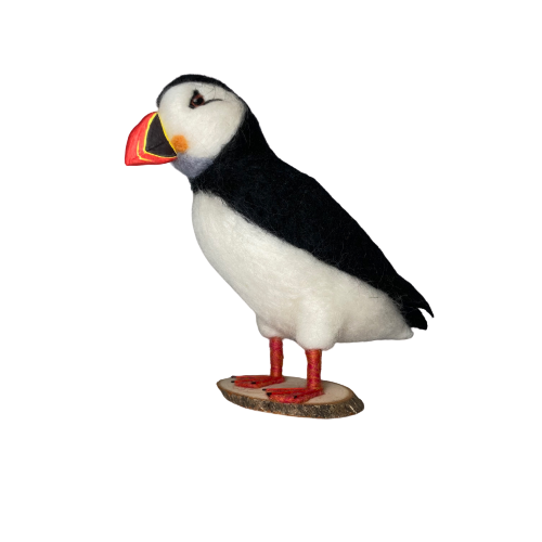 Puffin sculpture, needle felted woollen model - Folksy