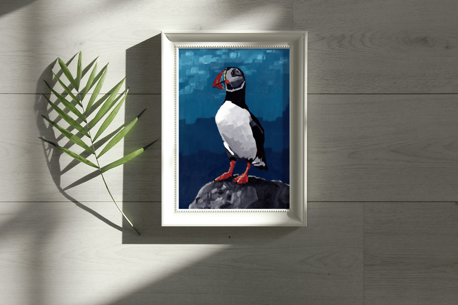 Puffin - Original Art Print - Folksy