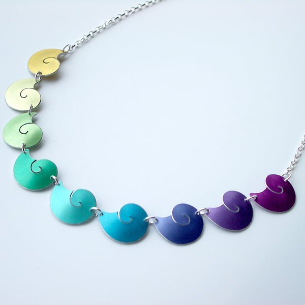 Shell necklace in rainbow colours - Folksy