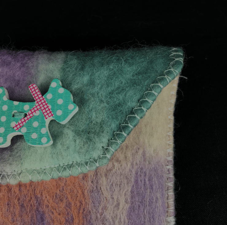 Felted card wallet, jewellery pouch in pastel c... - Folksy