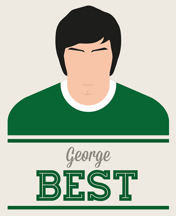 George Best Poster - Northern Ireland Shirt - F... - Folksy