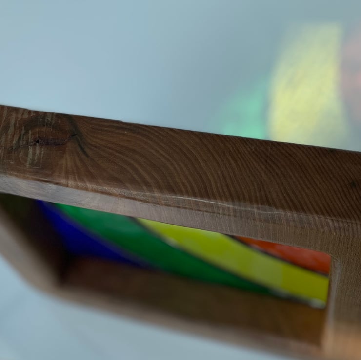 ‘Rays’ rainbow stained glass suncatcher , solid... - Folksy