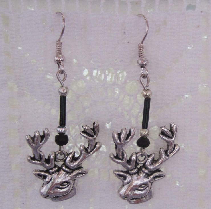 Stag Earrings - Folksy