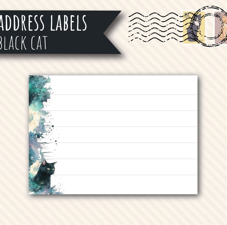 Letter Writing Paper Black Cat - Folksy