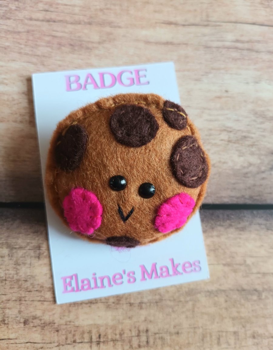 Hand sewn wool blend felt 'choc chip cookie' ba... - Folksy