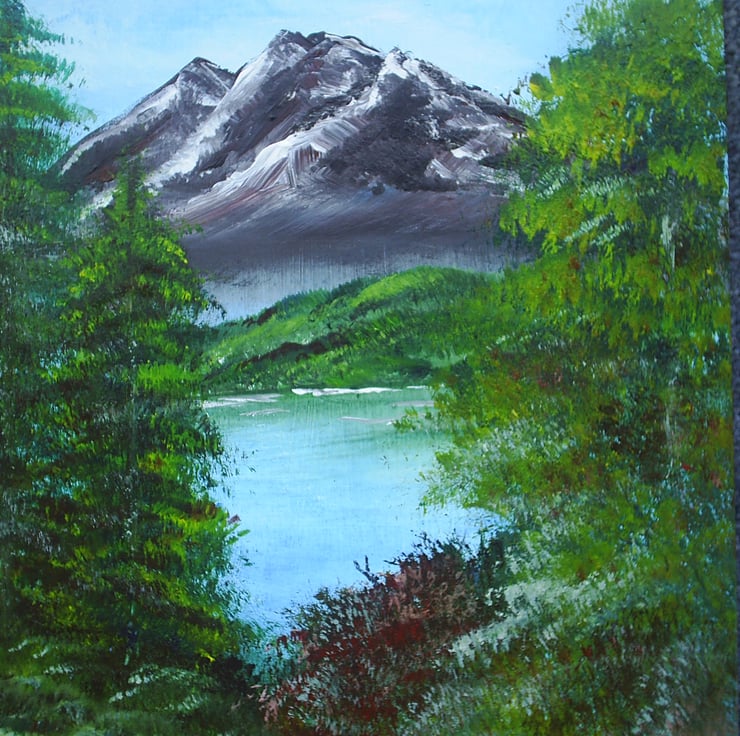 9"x12" original acrylic landscape - Folksy