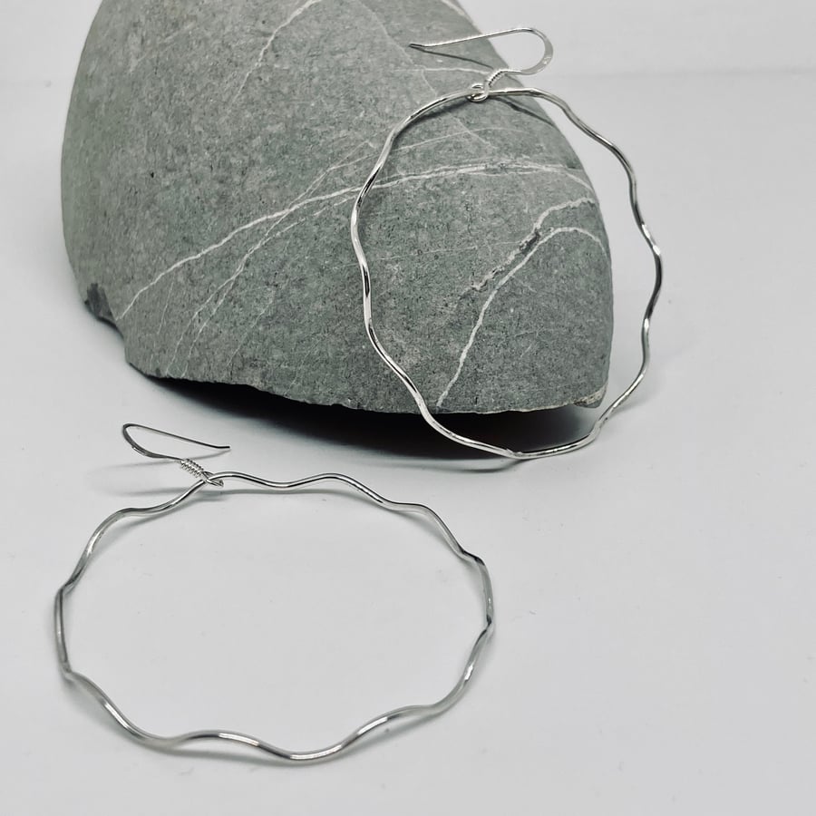 Large Wave Hoops - Folksy