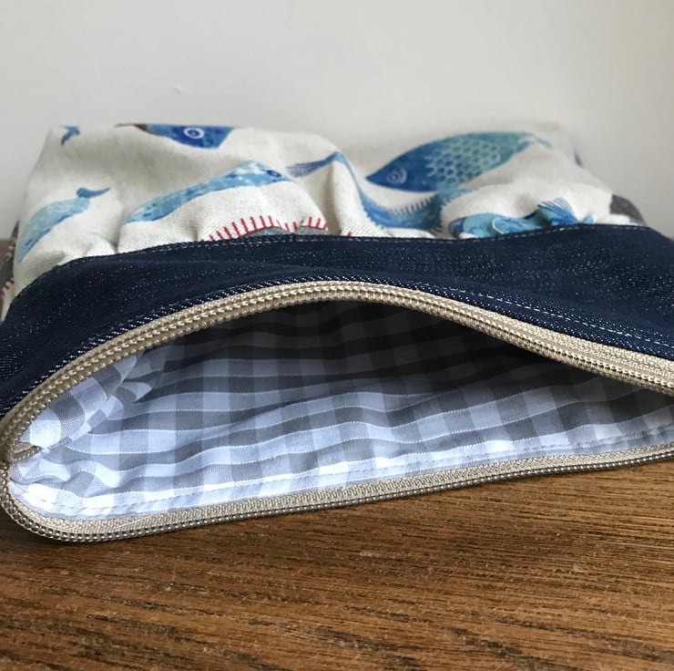 Fish zip bag - Folksy