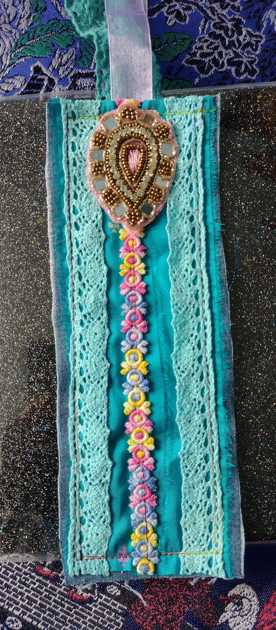 Beautiful Boho Bling Upcycled Unique Bookmark - Folksy