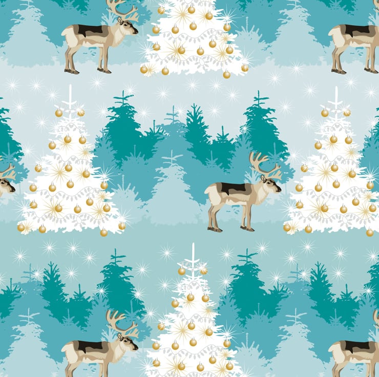 Winter Woodland Reindeer Christmas Gift Wrappin... - Folksy