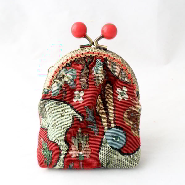 Red bobble coin purse - Folksy