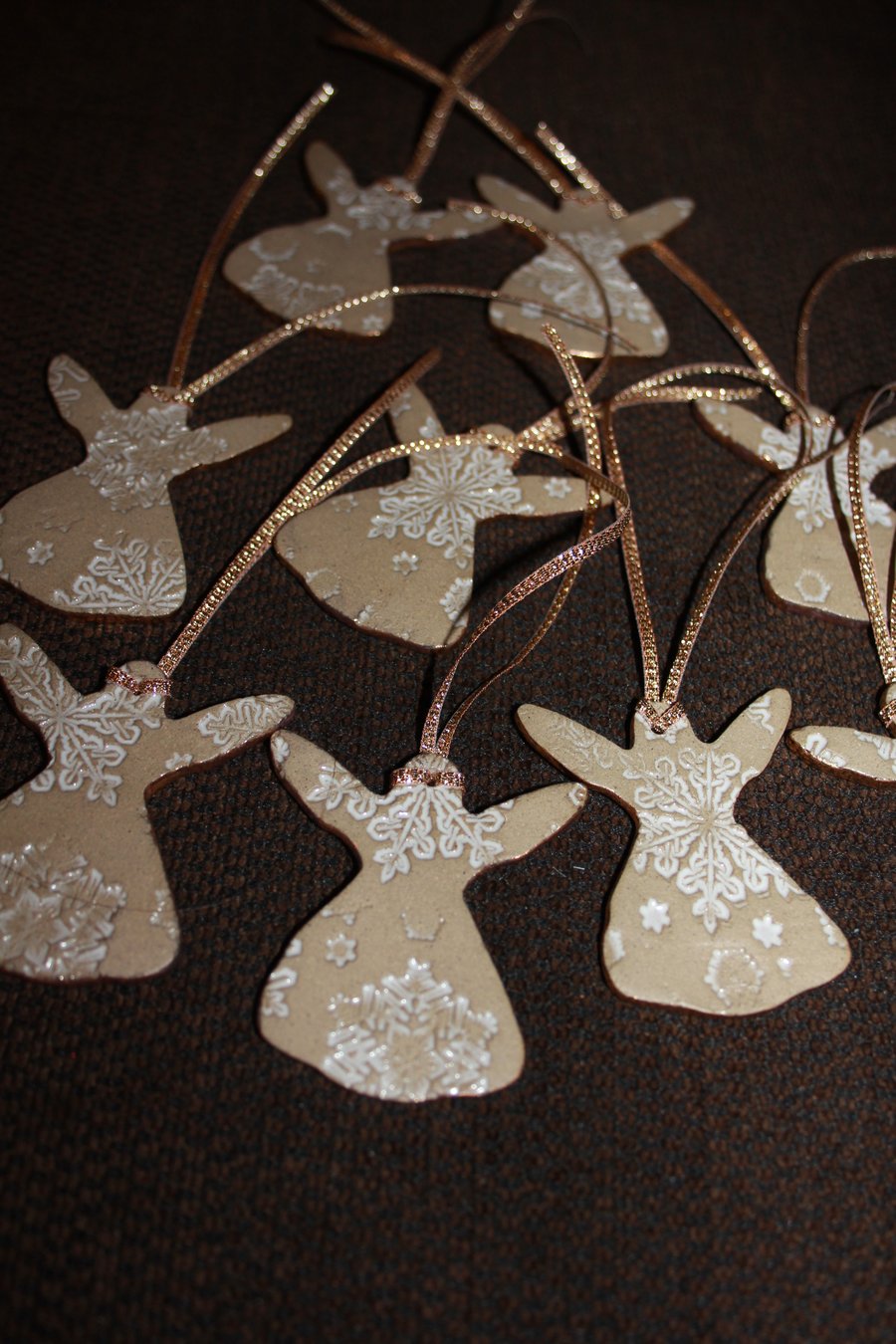 Handmade ceramic angel hanging decoration with ... - Folksy