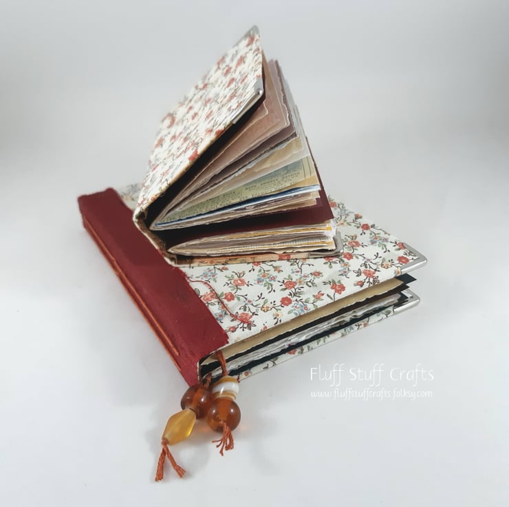 Set of 2 small notebooks, junk journals, handmade - Folksy