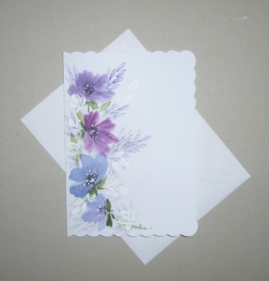 hand painted floral blank greetings card ( ref ... - Folksy