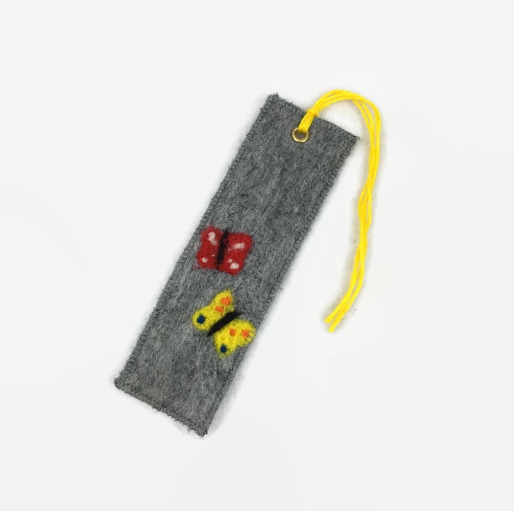 Felted bookmark with butterfly design - Folksy