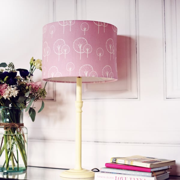 20cm Pink lamp shade, trees decor, nature lamps... - Folksy