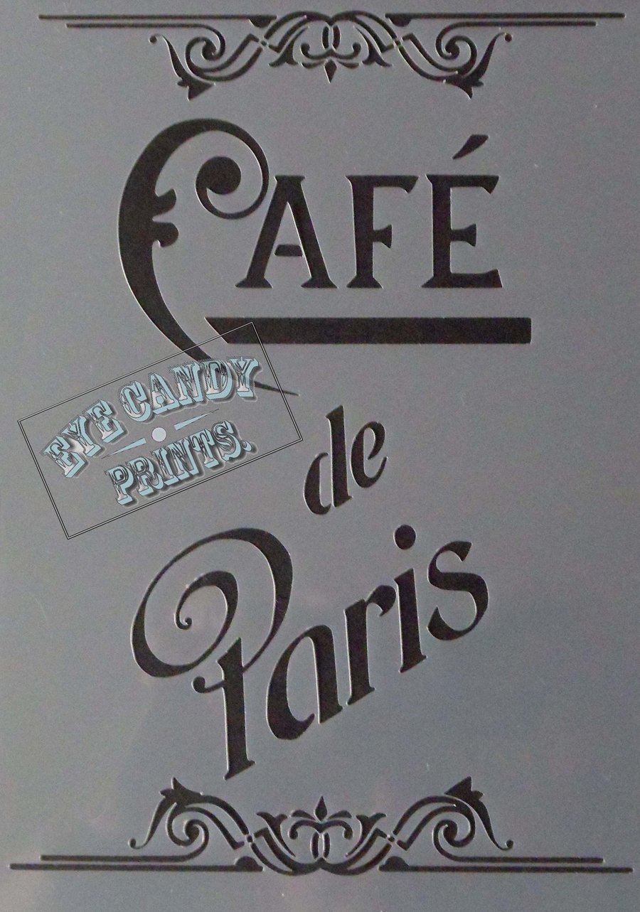Cafe de Paris stencil - Folksy