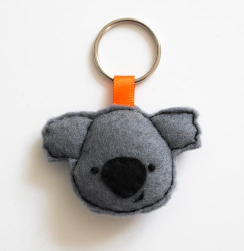 Koala keyring-Handmade felt koala keyring-Kawai... - Folksy