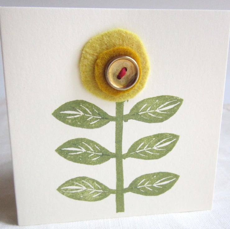 Little Button Flower Card - Folksy