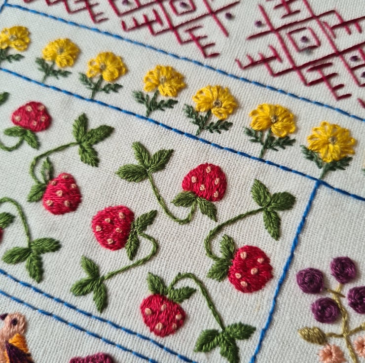 Spring Sampler Hand Embroidery PDF Pattern - Folksy