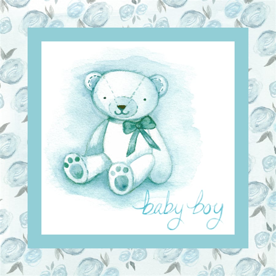 New Baby Boy Card - Folksy