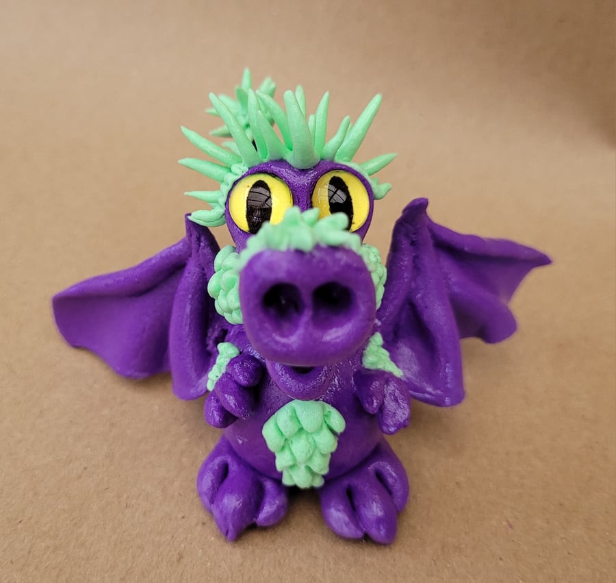 Spike Baby Dragon - handmade purple dragon fig... - Folksy