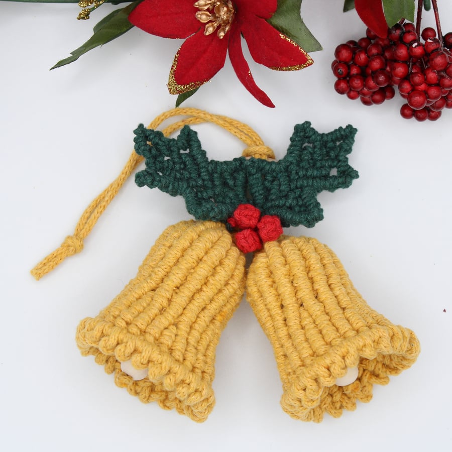 Macrame Christmas decoration, eco Bells tree de... - Folksy