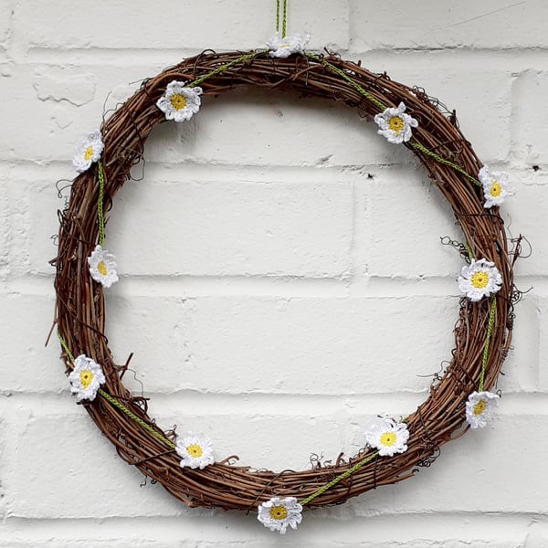 Crochet Daisy Chain Wreath - Folksy