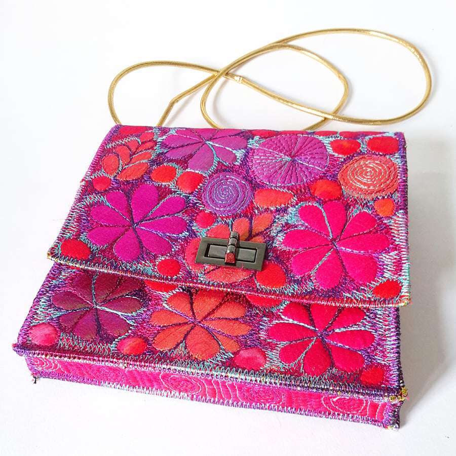 Square Textile Bag Free Machine Embroidery - Folksy
