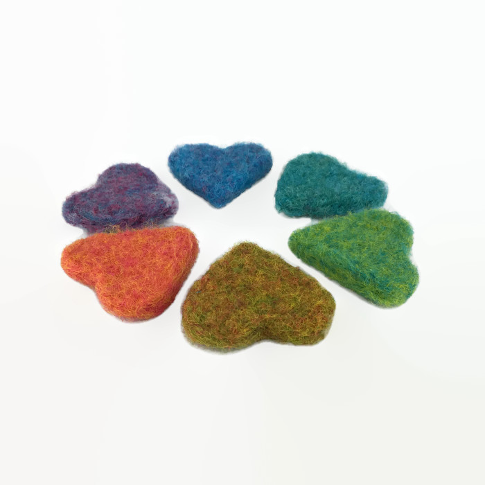 Needle felted rainbow hearts, photography props... - Folksy